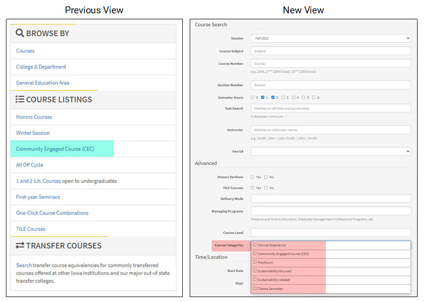 MyUI Course Browse | MAUI Help - The University of Iowa